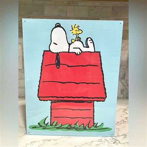 Peanuts Wall Decor Snoopy Woodstock Tin Sign Nostalgic Vintage Metal Wall Decornew In