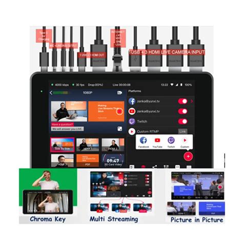 YoloBox Pro All In One Portable Multi Cam Live Streaming Studio Encoder Recorder Switcher