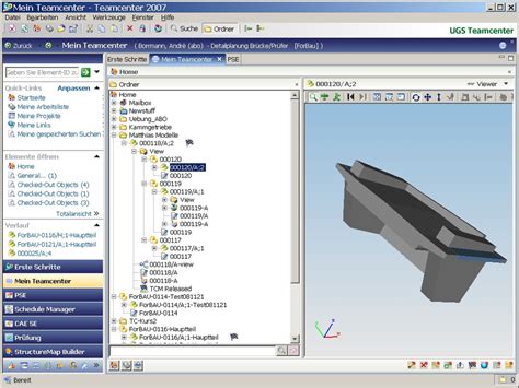 Screenshot Of The Rich Client Application Of A Pdm System In The