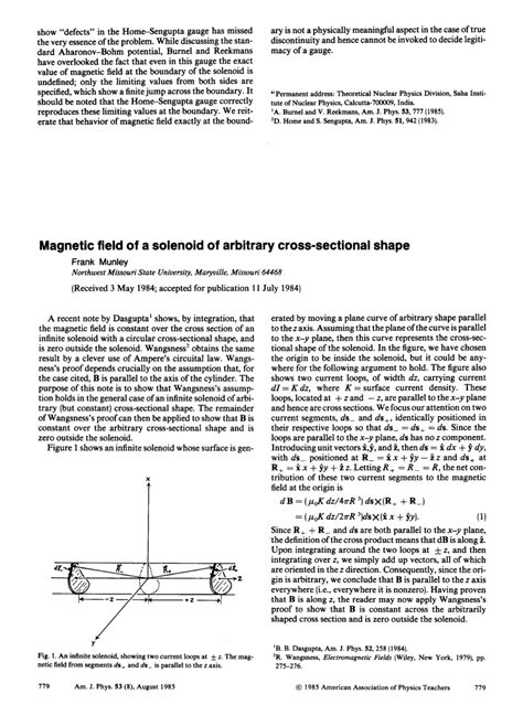 PDF Magnetic Field Of A Solenoid Of Arbitrary Cross Sectional Shape