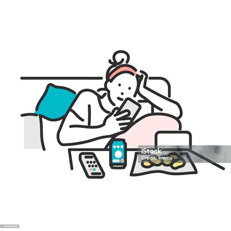 Spend Lazy Time At Home Stock Illustration Download Image Now