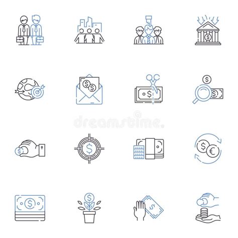 Expense Budgeting Line Icons Collection Allocation Planning Control
