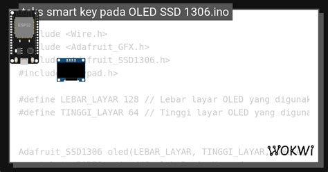 Teks Smart Key Pada OLED SSD 1306 Ino Wokwi ESP32 STM32 Arduino Simulator