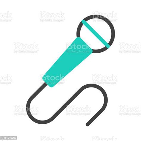 마이크 플랫 라인 아이콘은 흰색 배경에 분리되어 있습니다 추상적인 클래식 마이크 로고 최소한의 마이크 사인 개요 디자인 기술 콘서트 공연 요소 가라오케 음악 장비 벡터