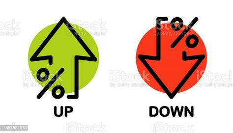 위아래 화살표가 있는 백분율입니다 백분율 아이콘이 있는 화살표입니다 증가 및 감소 비율 성장 및 감소 비율 비즈니스 은행 신용 금리 금융 분야를위한 요소 가격에 대한 스톡