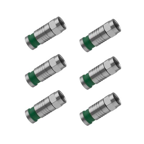 Coax Connectors F Type Male Rg6 Compression 6 Pack Arlec Uk
