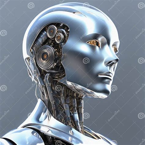 3d Render Of A Humanoid Robot 3d Render Of A Humanoid Robot Cyborg With