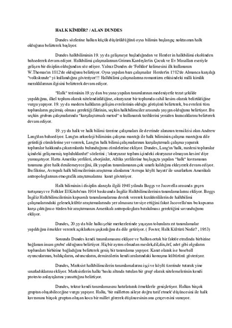Pdf Halk Kİmdİr Alan Dundes Dundes Sözlerine Halkın Küçük Düşürüldüğünü Oysa Bilimin