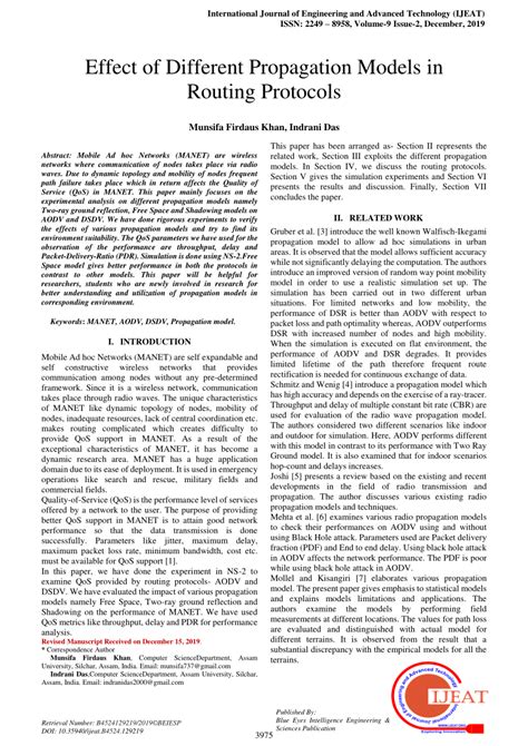 Pdf Effect Of Different Propagation Models In Routing Protocols