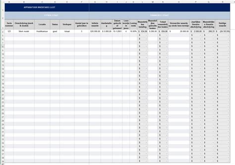Apparatuur Inventarislijst Excel Gratis