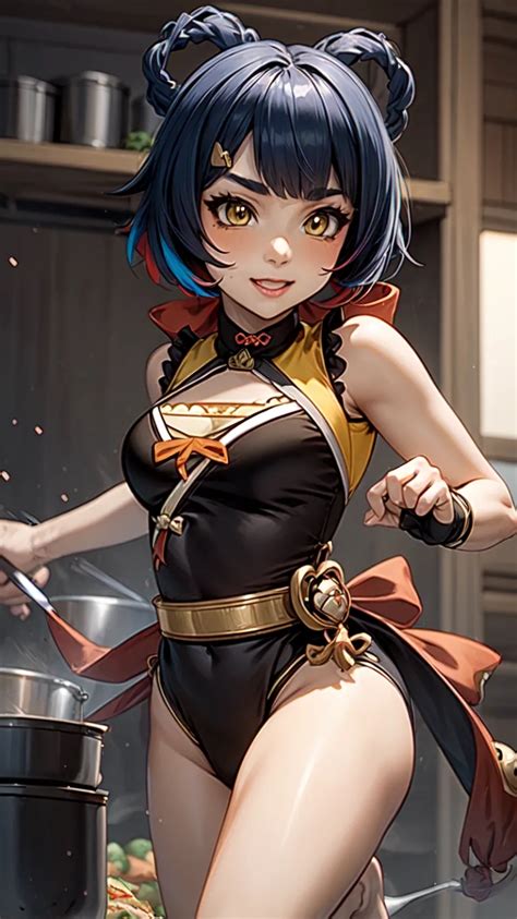 Artificial Intelligence Generated Wallpaper Of Xiangling Genshin Ch