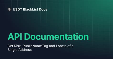 API Documentation USDT BlackList Docs