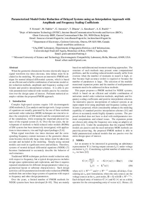 Pdf Pmor Of Delayed Systems With Scaling Techniques