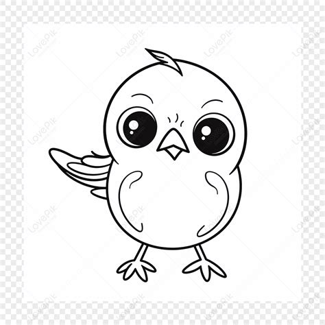 귀여운 아기 새 색칠 페이지만화미술폰트 Png 일러스트 무료 다운로드 Lovepik