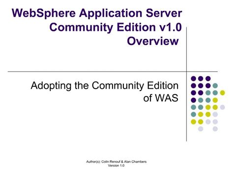 PPT WebSphere Application Server Community Edition V Overview PowerPoint Presentation ID