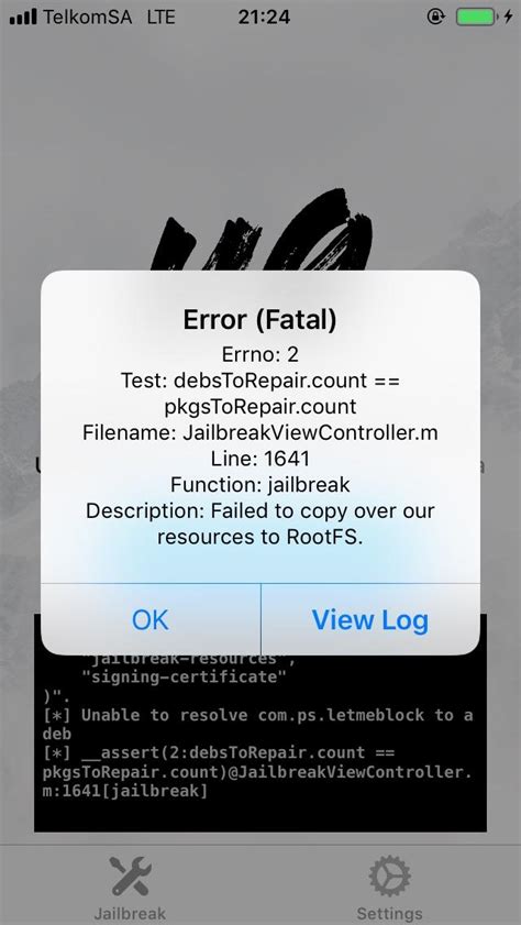 Help Cant Jailbreak Keep Getting This Error What Can I Do R