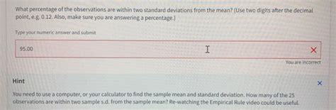 Solved Empirical Rule Questions The Following Data Are