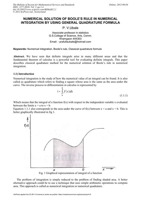 pdf numerical solution of boole s rule in numerical integration by