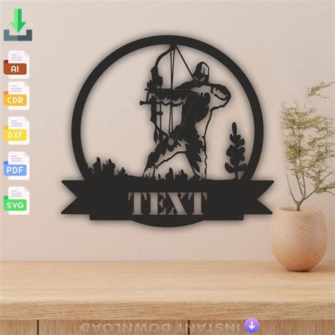 Custom Bow Hunter Design Laser Cut Svg Dxf Files Wall Sticker Engraving