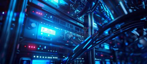 A Labyrinth Of Connectivity Exploring The Inner Workings Of A Server Rack Generative AI Stock