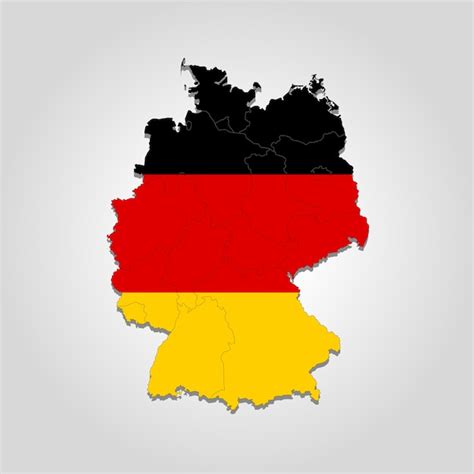 Карта Германии с границами города Премиум векторы