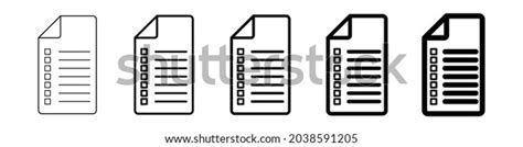 Document Line Icons Document Symbol Set Stock Vector Royalty Free