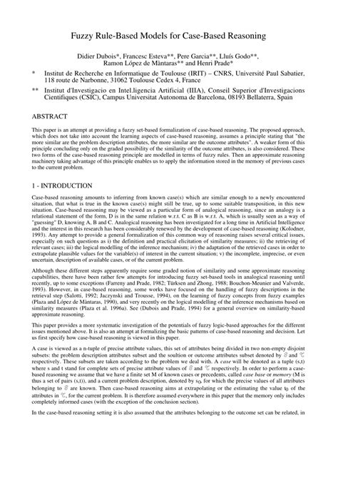 pdf fuzzy rule based models for case based reasoning