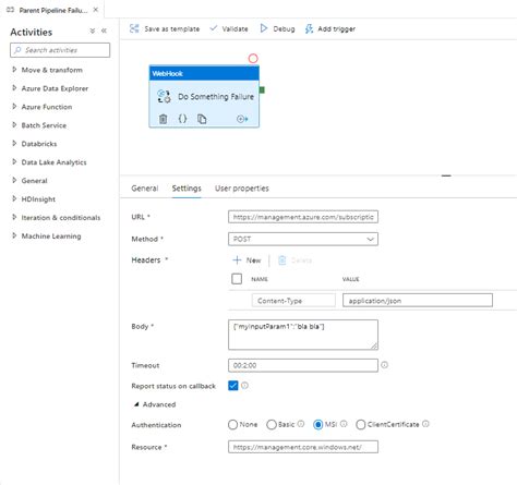 microsoft bi tools execute pipelines from an other data factory sync