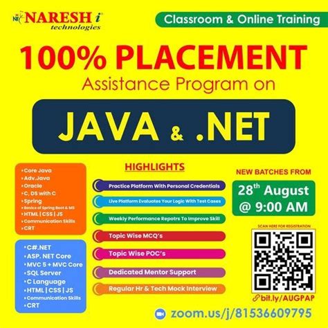 100 Placement Assistance Program Online Training — Naresh It Avinash Nit Medium
