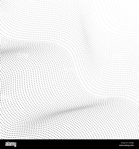 Flowing Dots Particles Wave Pattern Halftone Gradient Background Stock