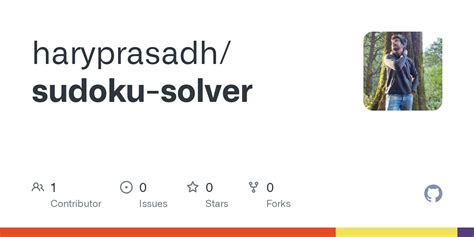 GitHub Haryprasadh Sudoku Solver