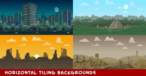 Cartoon Tiling Backgrounds 15 2d Environments Unity Asset Store