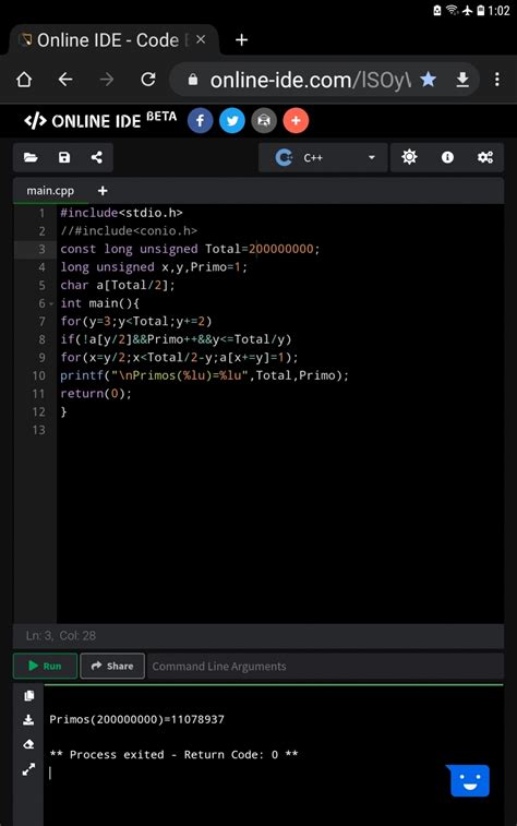 Código de C Visual C Criba de Eratostenes