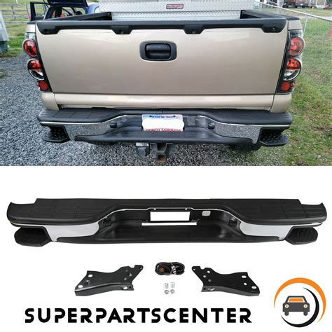 Rear Step Bumper W Side Pads For 1999 2006 Chevy Silverado Gmc Sierra