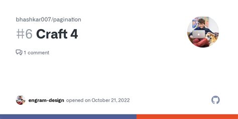 Craft 4 · Issue 6 · Bhashkar007 Pagination · Github