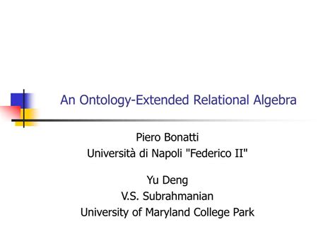 Ppt An Ontology Extended Relational Algebra Powerpoint Presentation