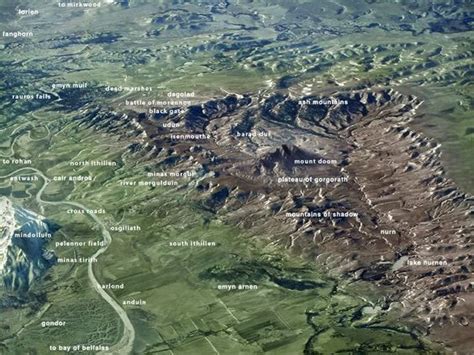 Aerial Map Of Minas Tirith Minas Morgul Mordor Ithilien Entwash