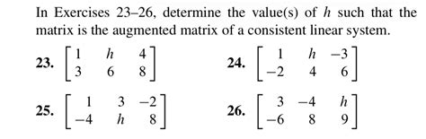 Solved In Exercises 23 26 ﻿determine The Value S ﻿of H