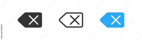 backspace icon on light background blue delete keyboard key symbol ui