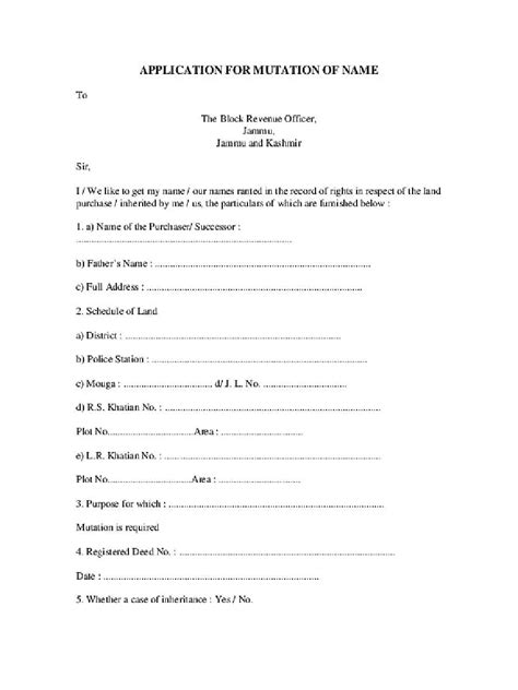 Jammu And Kashmir Mutation Application Form Pdf Instapdf