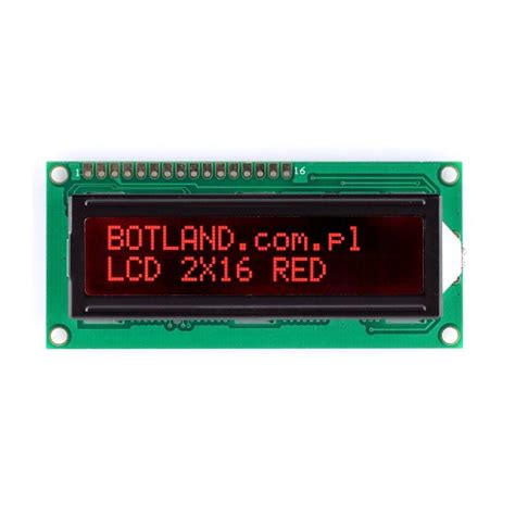 LCD Display X Characters Red Negative Botland Robotic Shop