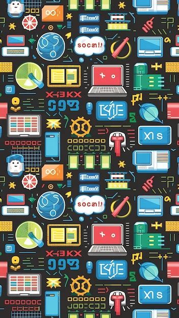 seamless pattern with concept of computer programming languages or