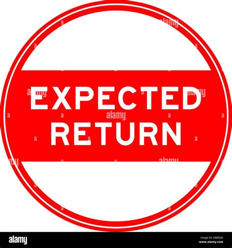 Red Color Round Seal Sticker In Word Expected Return On White Background Stock Vector Image