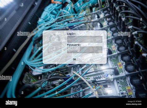 Server Room Login And Password Request Data Access And Security Stock Photo Alamy