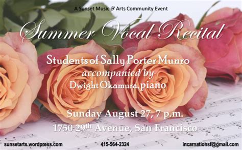 Summer Vocal Recital Sunset Music And Arts