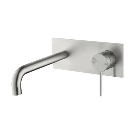 Mica Basin Bath 185mm Curved Wall Spout Combo Brushed Nickel In
