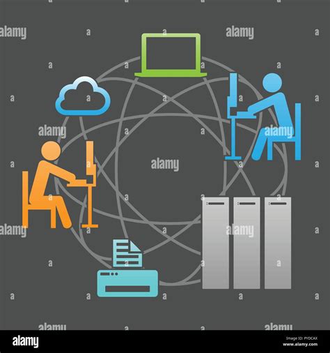 Network Communication System Infrastructure Vector Illustration Stock Vector Image And Art Alamy