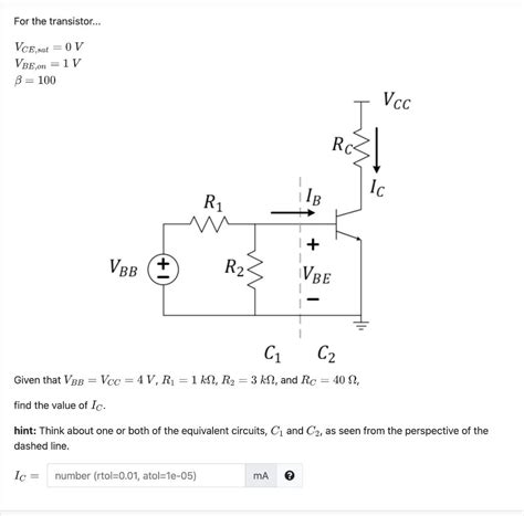 Solved For The Transistor Vce Sat Ov Vbe On 1 V B 100