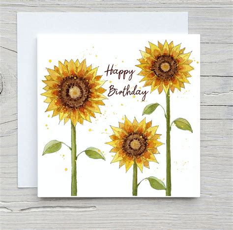 Birthday Cards With Sunflowers Printable Birthday