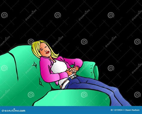 Sofa Girl Stock Vector Illustration Of Sitting Indoors 1315924